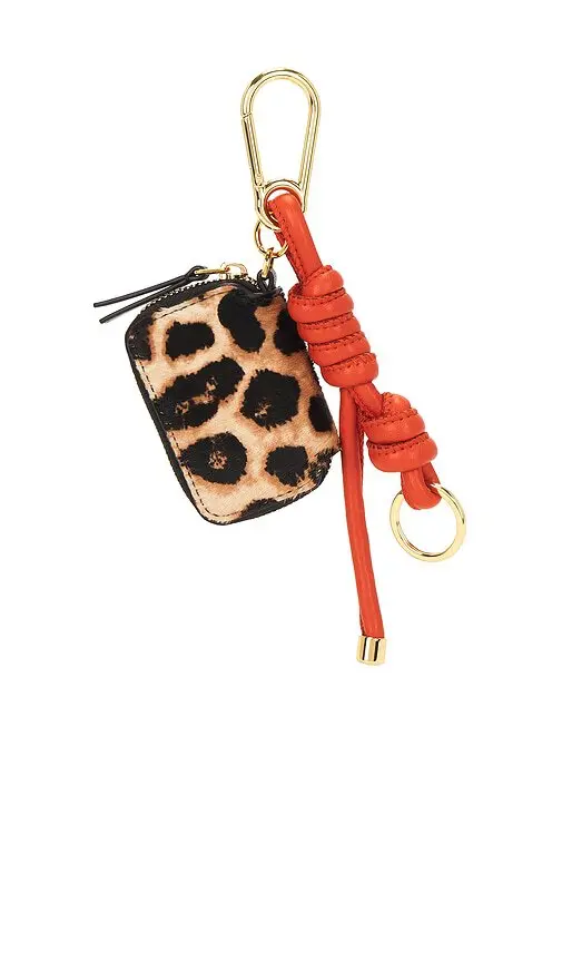 Veronica Beard Leopard Zip Pouch Bag Charm