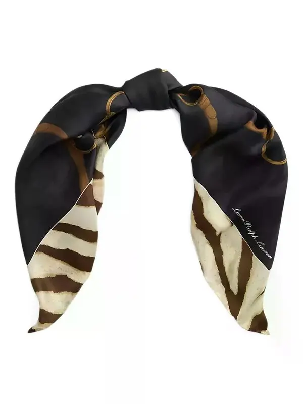 Ralph Lauren Belting-print Silk Scarf