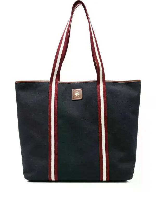Bally Striped Panel Tote Bag - Blue