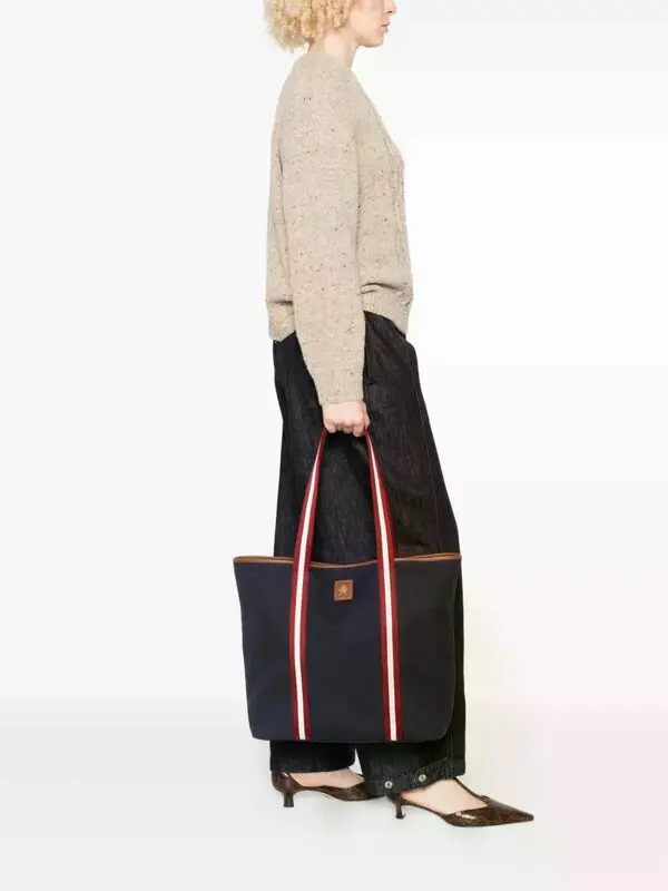 Bally Striped Panel Tote Bag - Blue