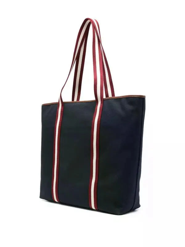 Bally Striped Panel Tote Bag - Blue