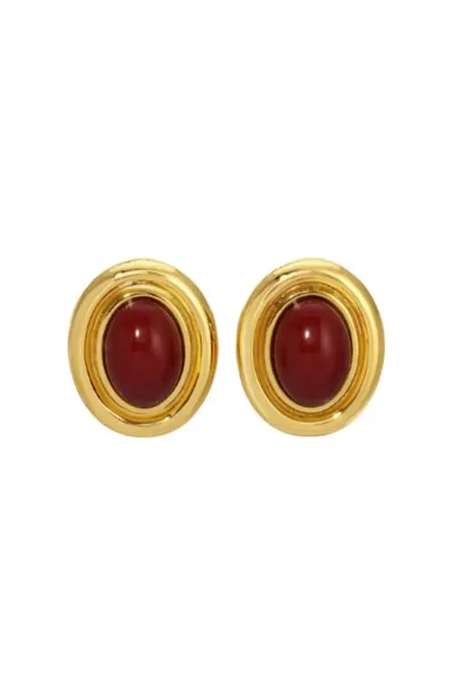 HEAVEN MAYHEM Prize Earrings - Gold/burgundy
