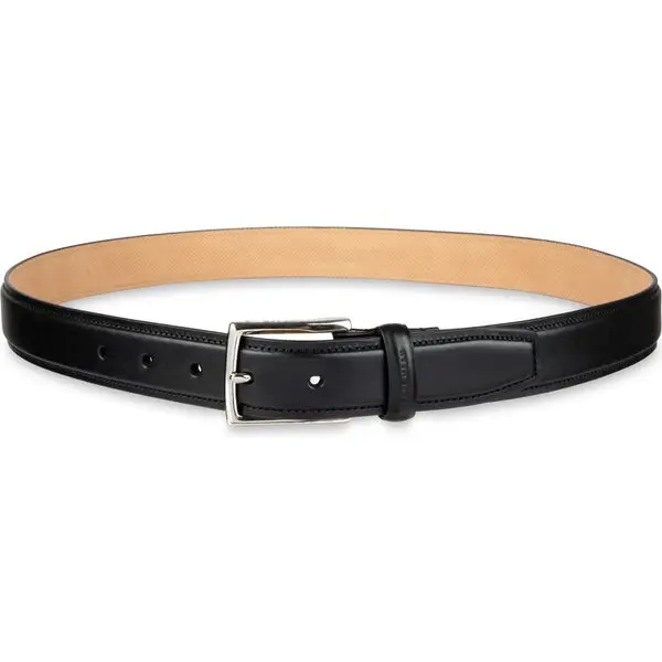 Cole Haan Burnished Edge Leather Belt - Black