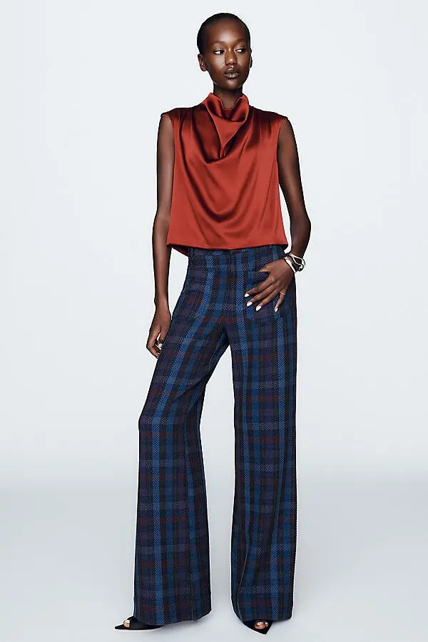 Maeve Knit Plaid Trousers