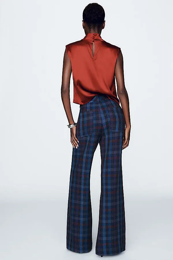 Maeve Knit Plaid Trousers