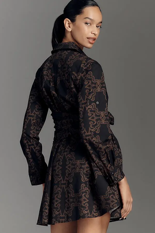 HUTCH Anja Long-sleeve Mini Shirt Dress