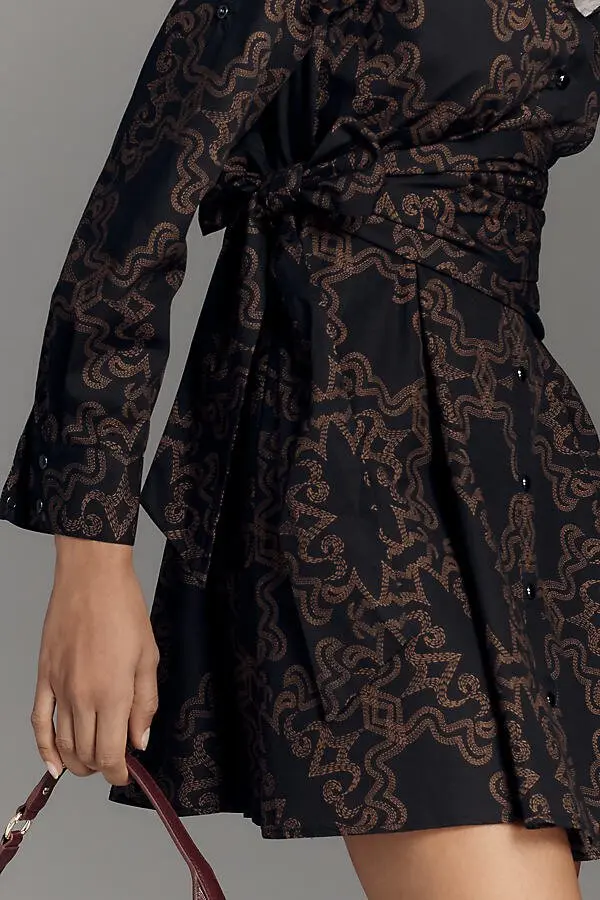 HUTCH Anja Long-sleeve Mini Shirt Dress