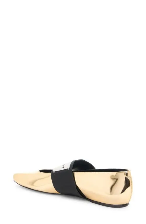 Givenchy Sliced Square Toe Mary Jane Flat - Golden