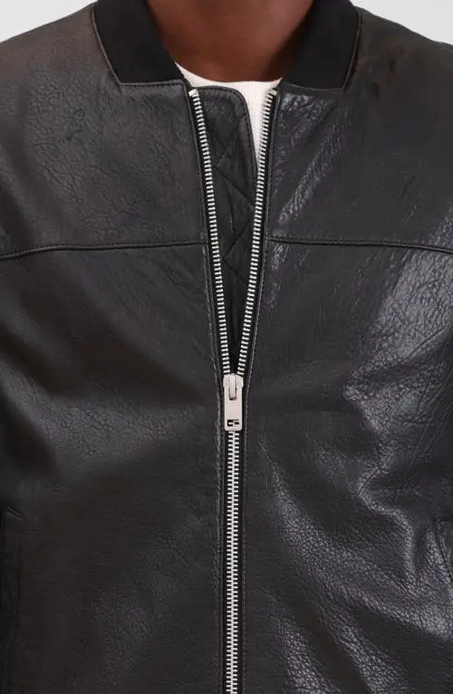 Bagatelle Leather Bomber Jacket - Black