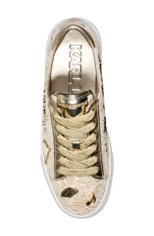 Karl Lagerfeld Paris Cate Rococo Sneakers - White Gold/platino