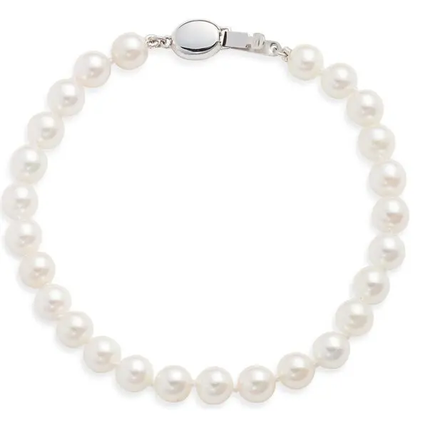 Nordstrom Akoya Pearl Bracelet - White- 14k White Gold