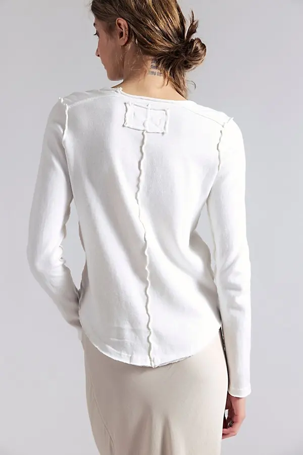Free People Heather Long Sleeve Top - Clean Ivory