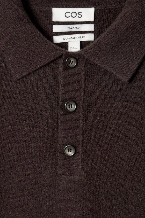 Cos Seamless Cashmere Polo Shirt - Brown