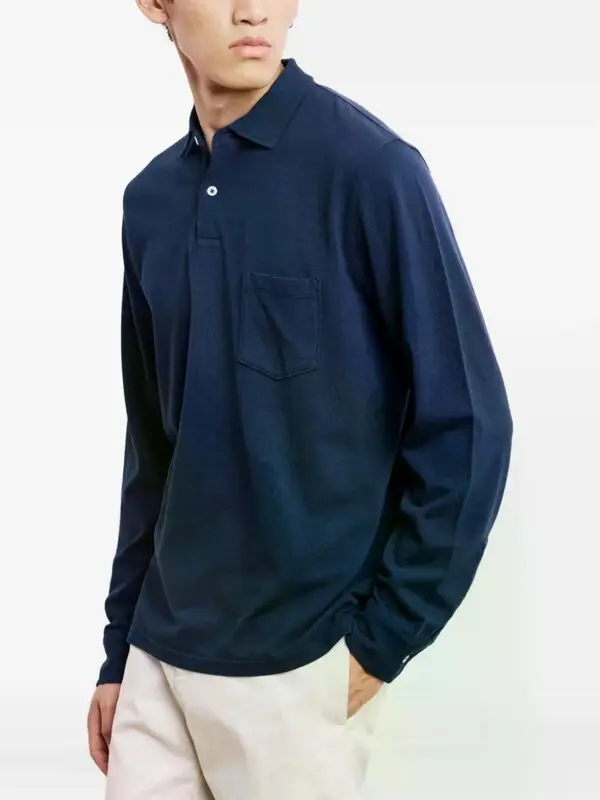 Hartford Long-sleeve Patch-pocket Polo Shirt