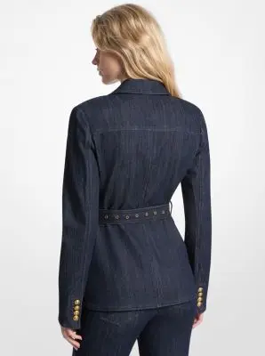 Michael Kors Belted Denim Blazer