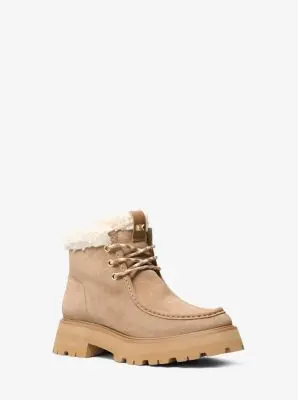 Michael Kors Cade Fleece-lined Suede Ankle Boots - Natural
