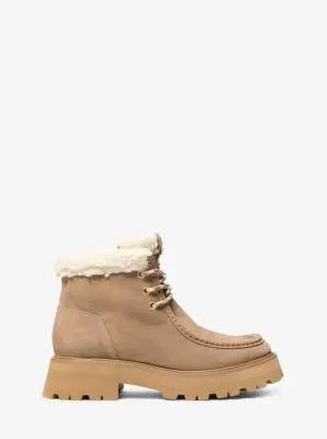 Michael Kors Cade Fleece-lined Suede Ankle Boots - Natural