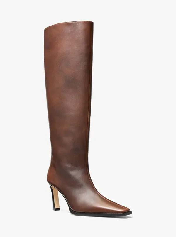 Michael Kors Darrah Burnished Leather Boots - Brown