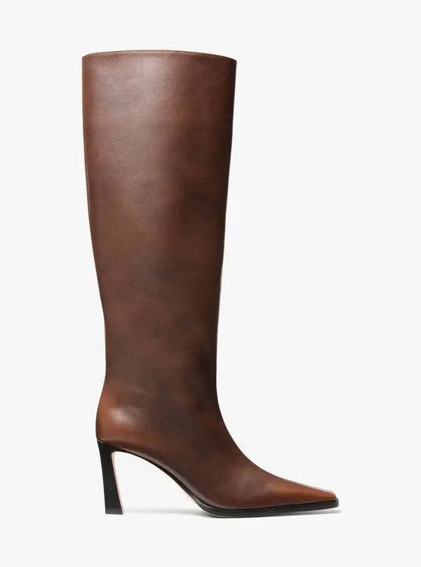 Michael Kors Darrah Burnished Leather Boots - Brown