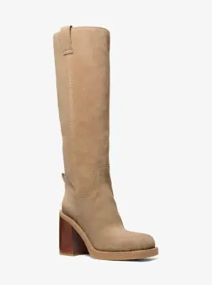 Michael Kors Houston Suede Block Heel Boots