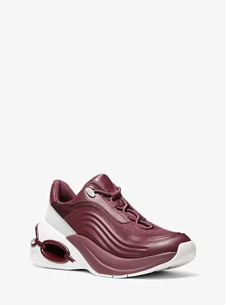 Michael Kors Toni Mixed-media Trainer - Red