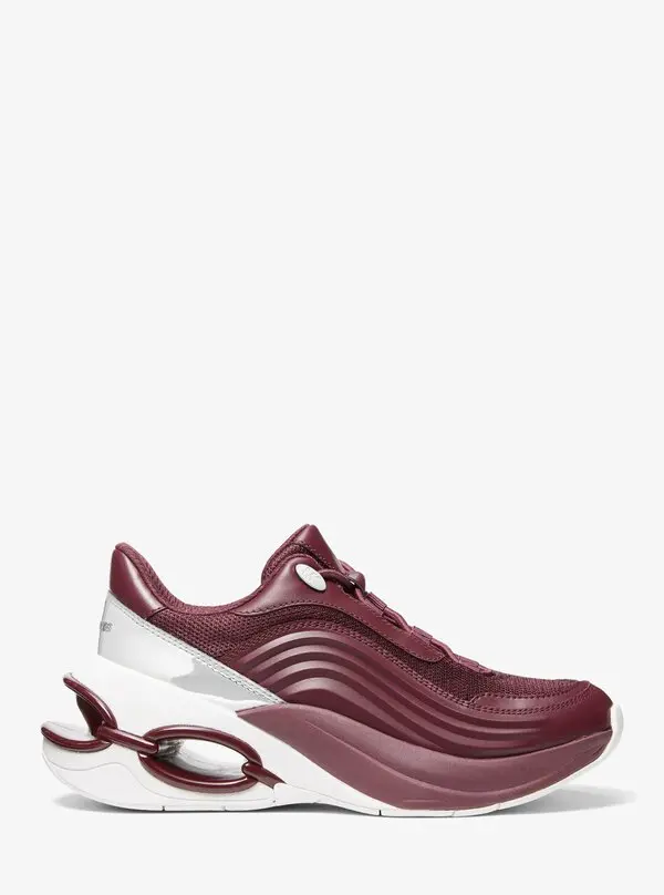 Michael Kors Toni Mixed-media Trainer - Red