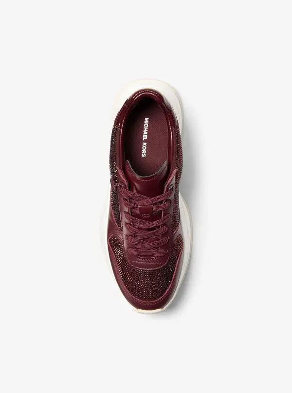 Michael Kors Arla Embellished Leather Trainer