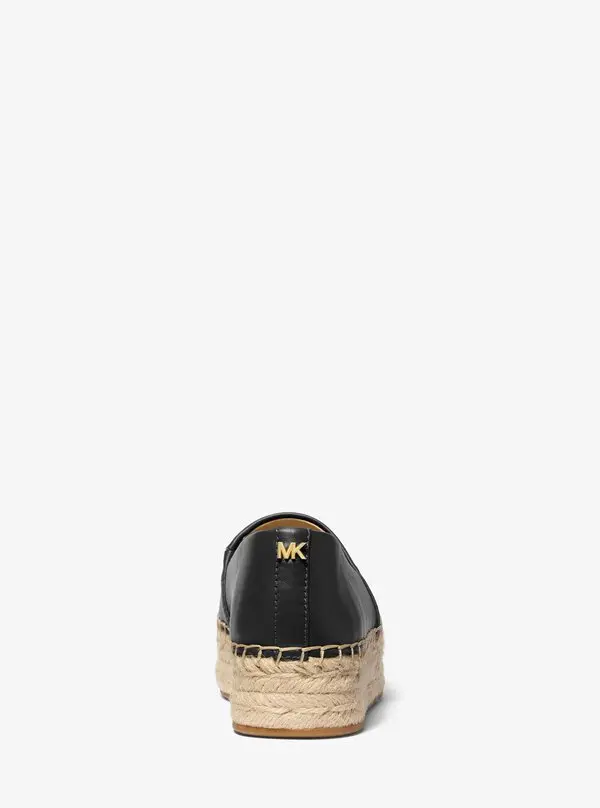 Michael Kors Lynn Leather Platform Espadrille - Black