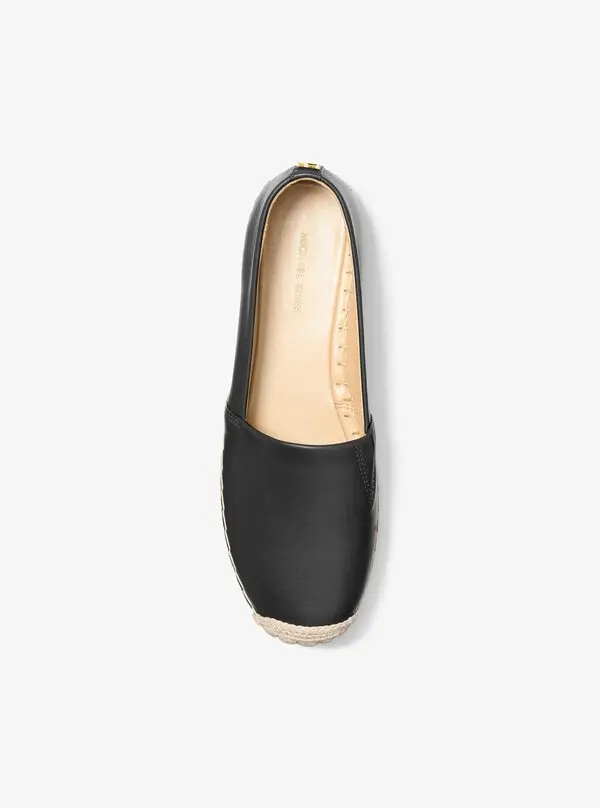 Michael Kors Lynn Leather Platform Espadrille - Black