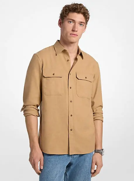 Michael Kors Cotton Flannel Shirt - Brown