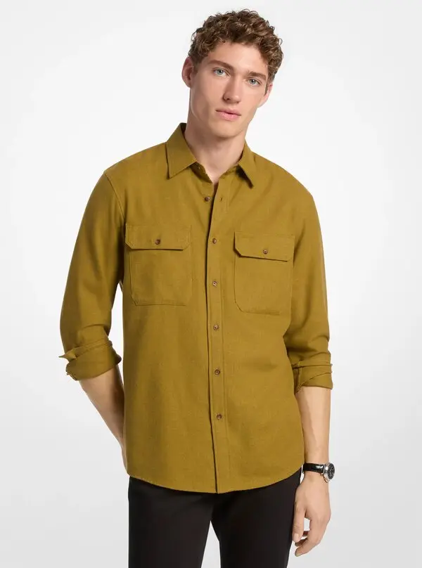 Michael Kors Cotton Flannel Shirt In Size By