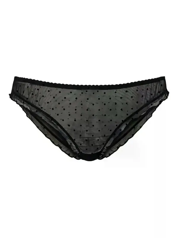 TWINSET Plumetis Tulle Briefs - Black