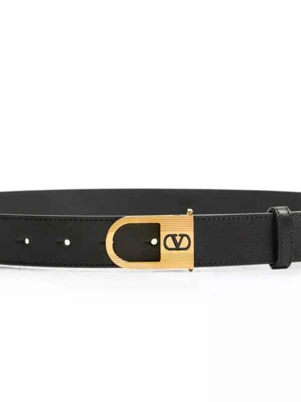 Valentino Garavani Vlogo Signature Belt In Shiny Calfskin 30 Mm