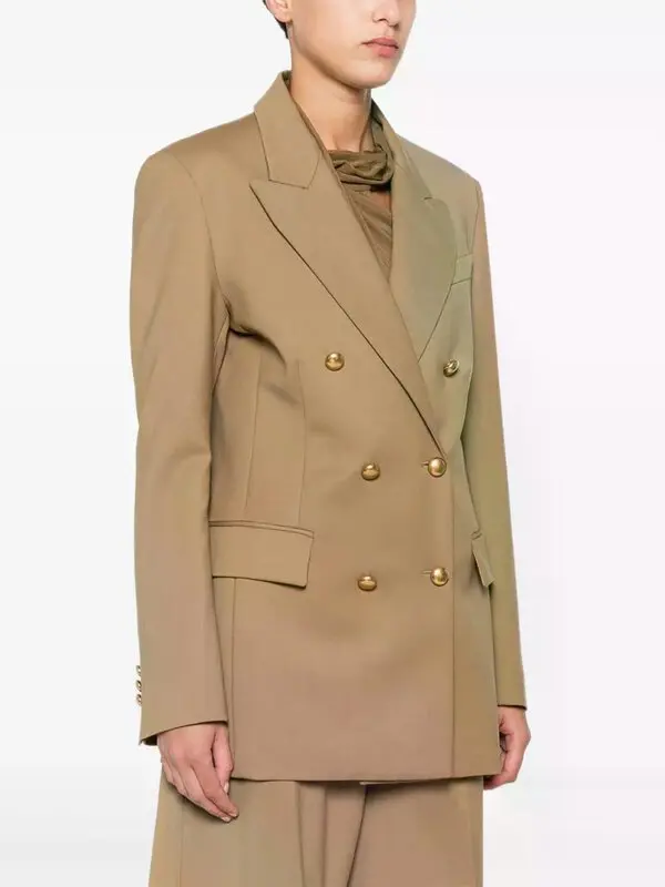 P.a.r.o.s.h Double-breasted Stretch-wool Blazer - Neutrals