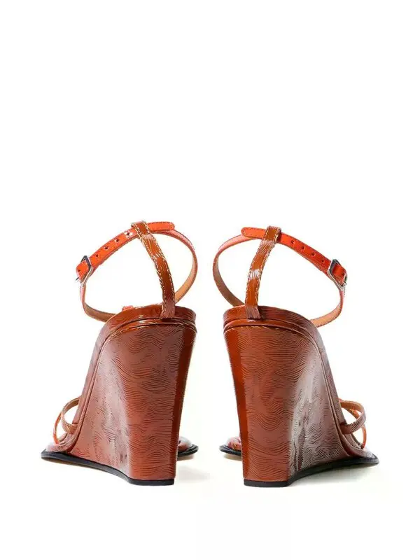 Sunnei Leather Wedge Heel Sandals