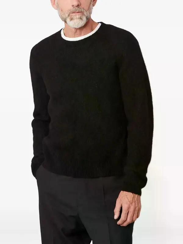 Officine Générale Herringbone Wool & Lamb Fur Sweater