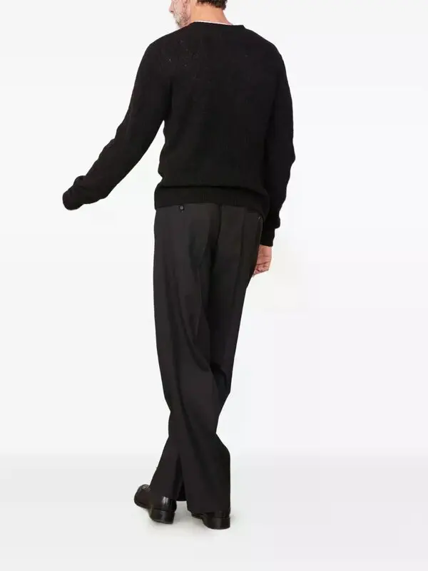 Officine Générale Herringbone Wool & Lamb Fur Sweater