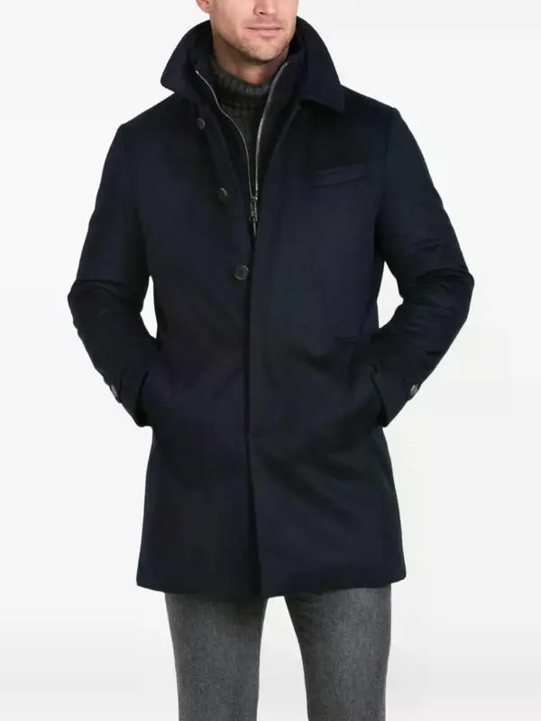 NORWEGIAN WOOL Buttoned Coat With Zip Fastening