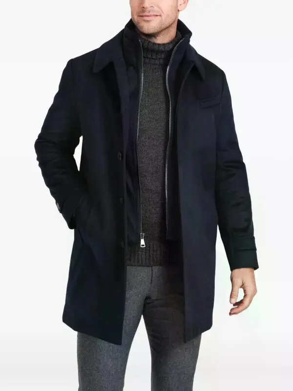 NORWEGIAN WOOL Buttoned Coat With Zip Fastening
