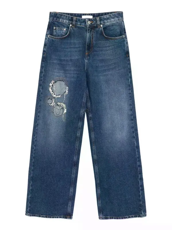 AREA Crystal-embellished Jeans