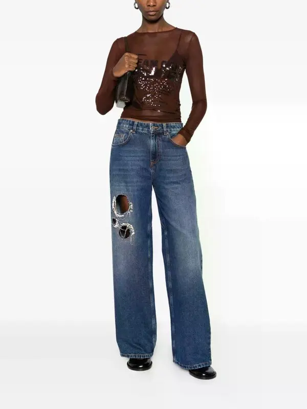 AREA Crystal-embellished Jeans