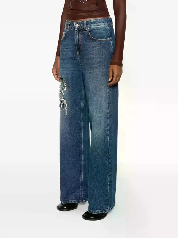AREA Crystal-embellished Jeans