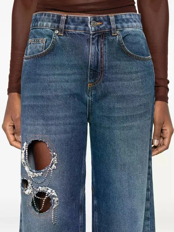 AREA Crystal-embellished Jeans