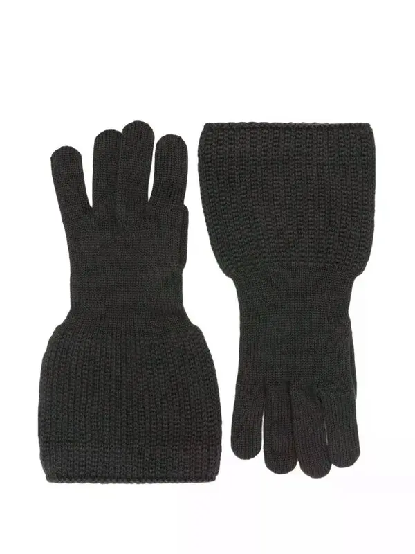 Yohji Yamamoto Ribbed Knit Four-finger Gloves - Grey