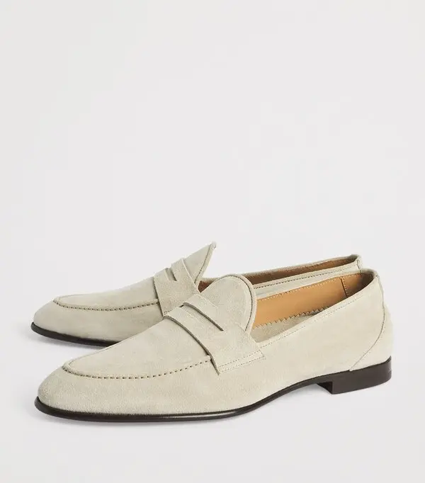 Isaia Suede Penny Loafers