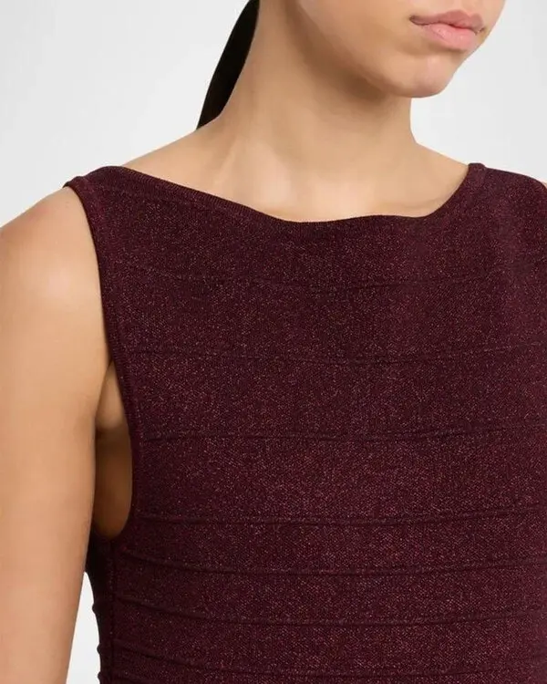 Retrofete Audrina Metallic Knit Mini Dress - Maroon