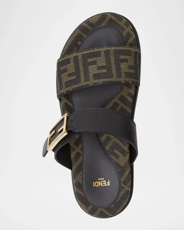 Fendi Ff Monogram Feel Slide Sandals