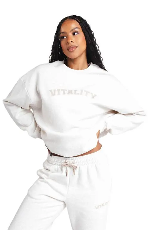 VITALITY Cozy Uni Crew - Oat Marl (varsity)
