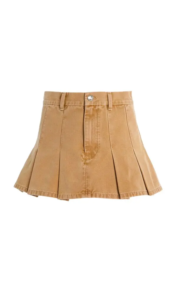 RÙADH The Kenna Pleated Mini Skirt - Khaki