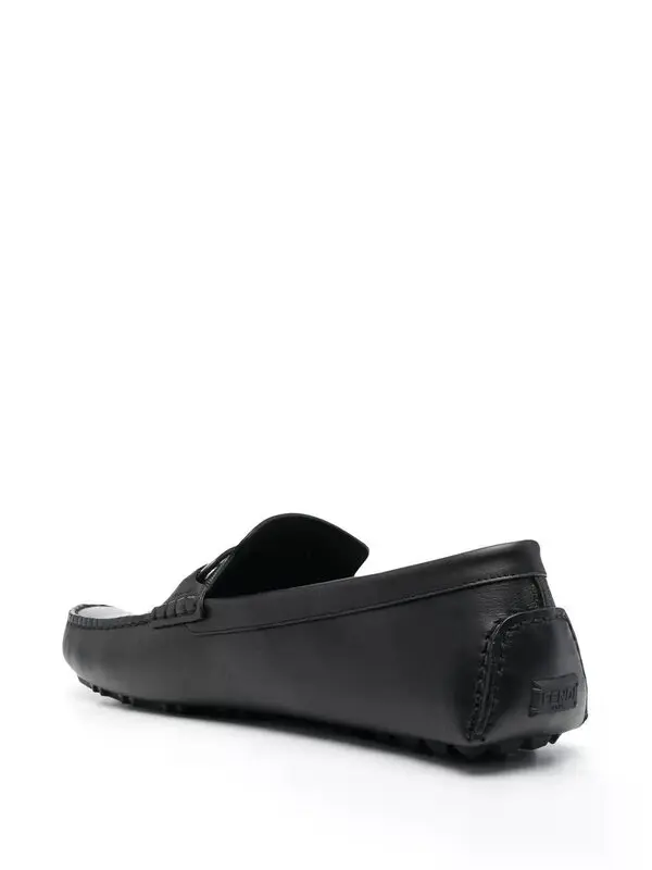 Fendi Logo-embossed Leather Loafers